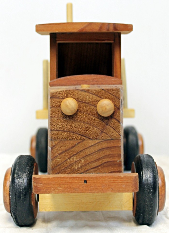 Brown Wooden Logging Truck Toy Moving Wheels 7 x 12 x 5 inch | eBay