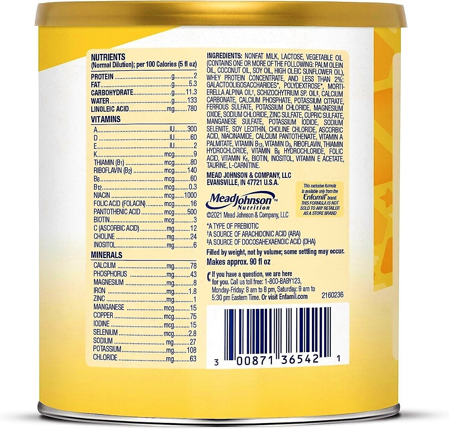 Enfamil Infant Formula 6-Pack, Milk-based Powder w Iron, 12.5 OZ Cans ...