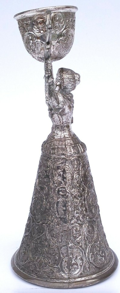 Vintage silver plated double cup wedding toasting Goblet woman shaped ...