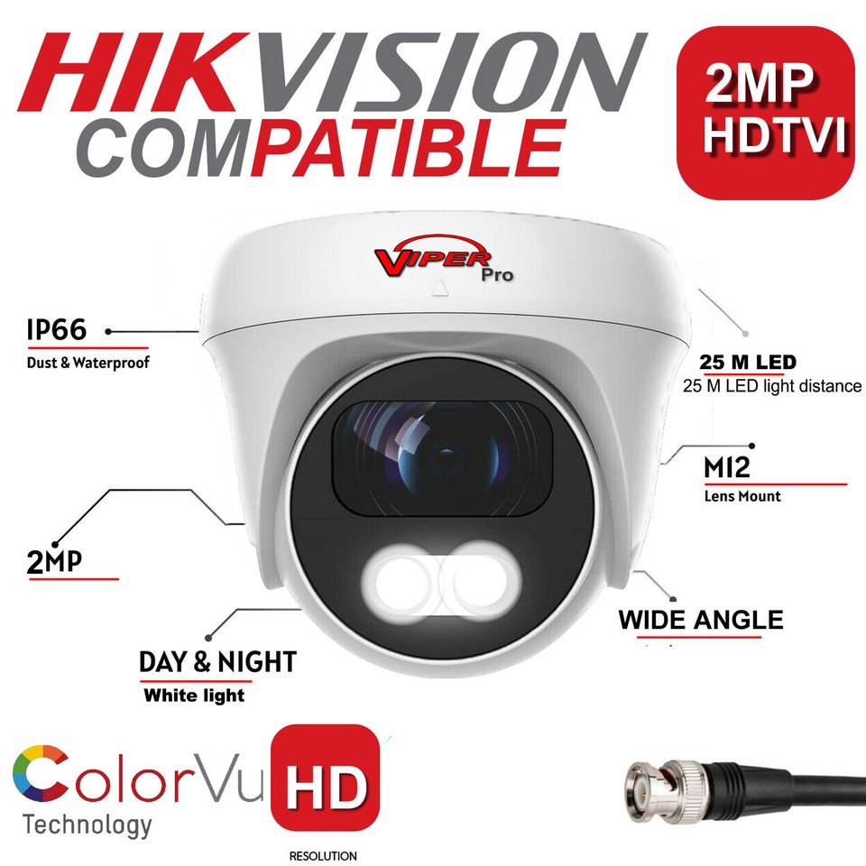 VIPER PRO CCTV CAMERA COLOR NIGHT COLORVU 8MP 4K OUTDOOR BNC TVI AHD ...
