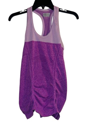 Athleta Fastest Track Racerback Tank Top Small 2 Tone Purple Ruched ...