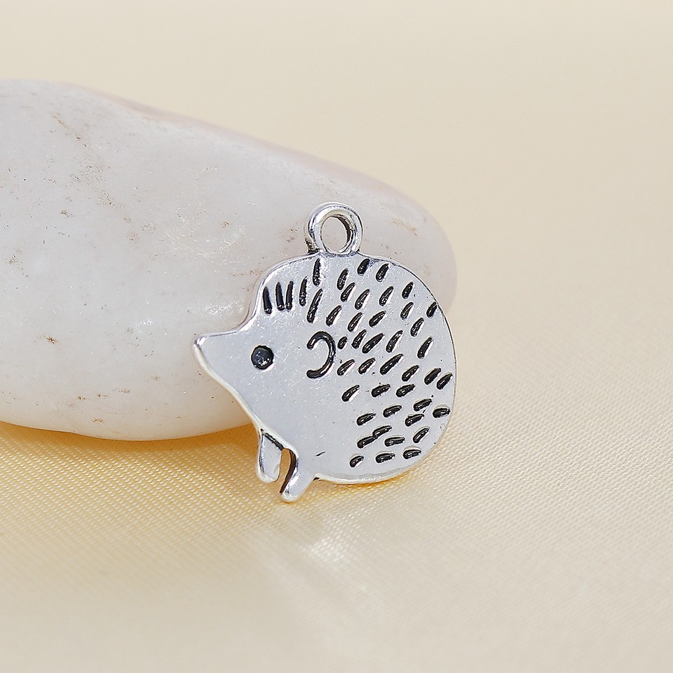 Hedgehog Charm Hedgehog Pendant Antiqued Silver Hedge Hog Charm ...