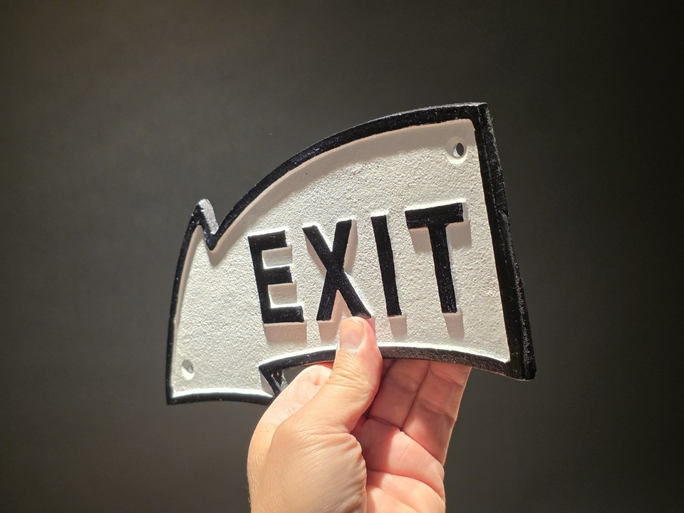 9 1/2" Vintage Style Cast Iron Arrow Exit Plaque Sign | eBay
