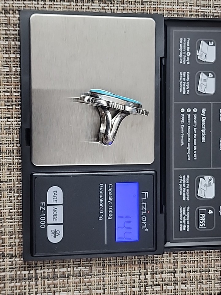 Vintage Robert Kelly Navajo Sterling Silver Blue Turquoise Ring | eBay