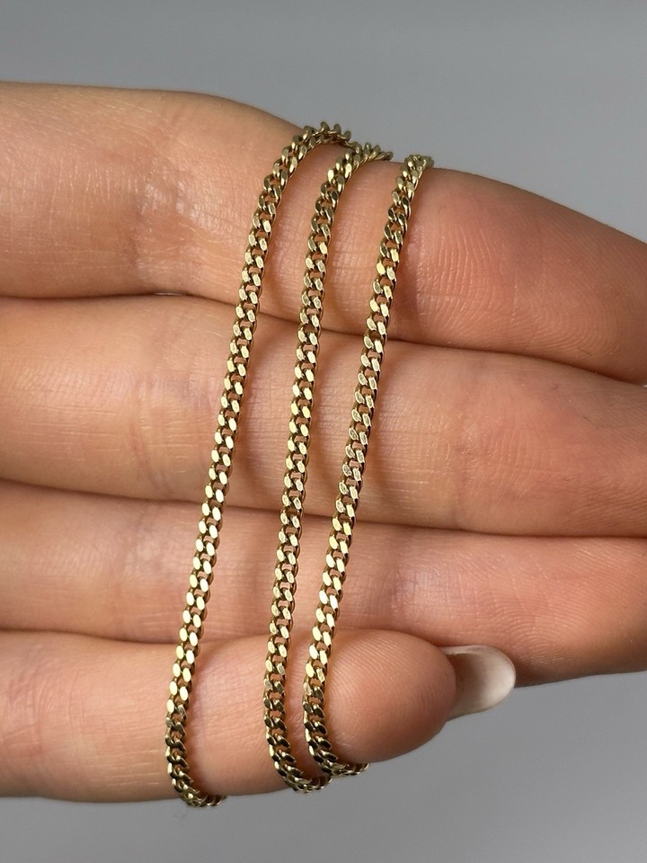 Solid 14K Yellow Gold Miami Cuban Link Chain Necklace, 16”, 5.7 g, 2.2 ...