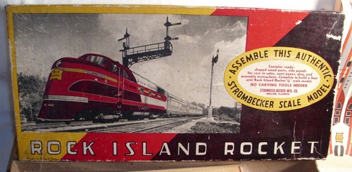STROMBECKER THE ROCK ISLAND ROCKET STREAMLINER TRAIN MODEL BOXED 1937 ...