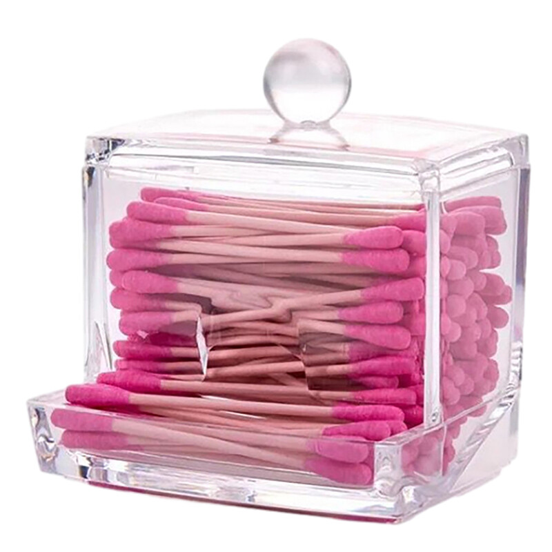 Cotton Swab Container Case Cosmetic Box Makeup Cotton Swab Clear ...