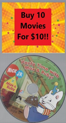 Nick Jr. Party Time with Max and Ruby (DVD) DISC ONLY NO CASE OR COVER ...