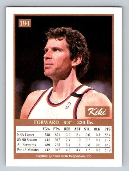 1990-91 Skybox Kiki Vandeweghe #194 New York Knicks | eBay