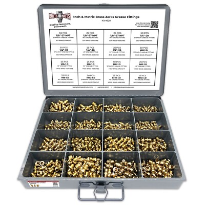 Inch and Metric Brass Zerks Grease Fittings - 551 PCS | eBay