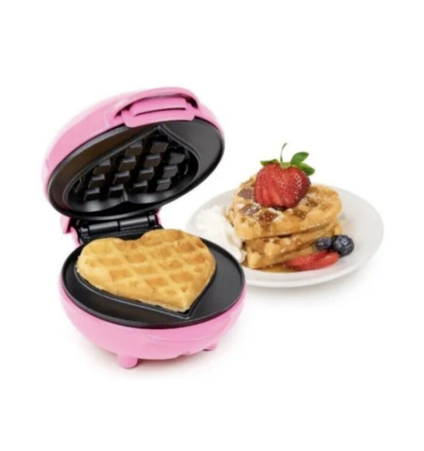 Nostalgia My Mini Heart Waffle Maker, Pink Gift Holiday Mother's Day ...