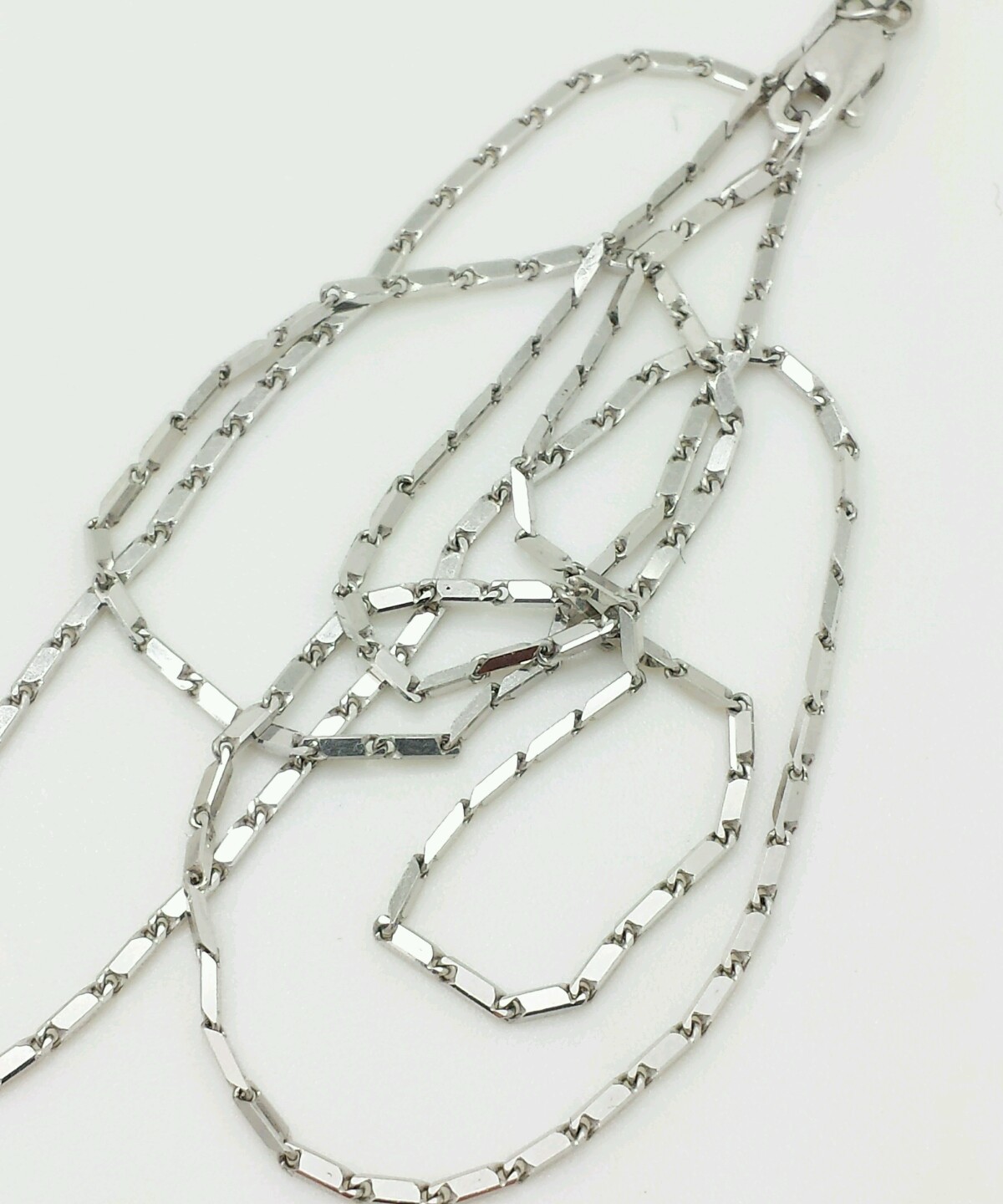 14k Solid White Gold Lumina Bar Link Necklace Chain 20" 1.0mm | eBay