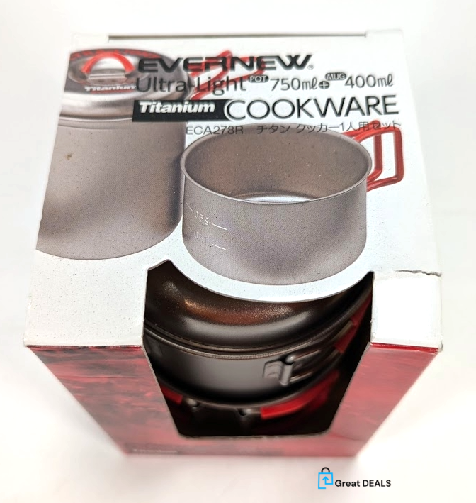 NEW Open Box Evernew 750ml Pot and 400ml Mug Ultra-Light Titanium Combo ECA278R | eBay