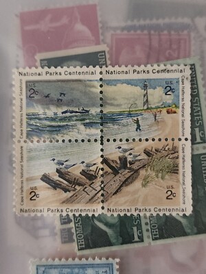 US 1448-1451 National Parks Centennial 2c Block of 4 USED STAMPS - # ...