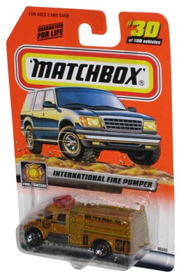 Matchbox Feu Fighters (1999) International Pumper Doré Jouet Camion 30/ ...