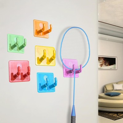 Wall Mounted Racket Rack 6pcs, Hanging Hook Tennis Racket Storage Rack ...