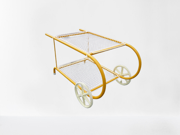 VERY RARE LARGE MEMPHIS STYLE BAR CART TROLLEY BY EMU ITALY 1980s ...