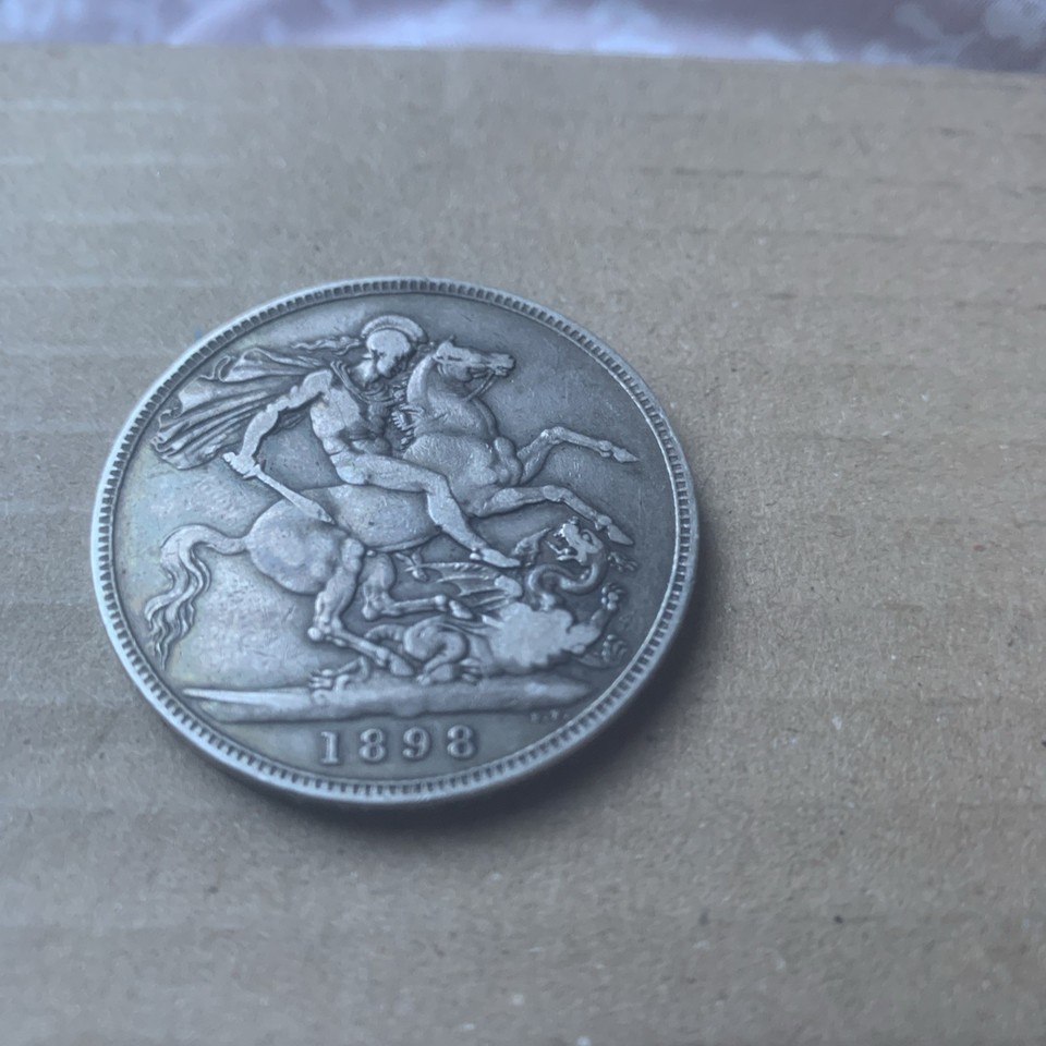 1898 Victoria Veil/Old Head Silver Crown Coin LXI Edge - 0140 | eBay UK