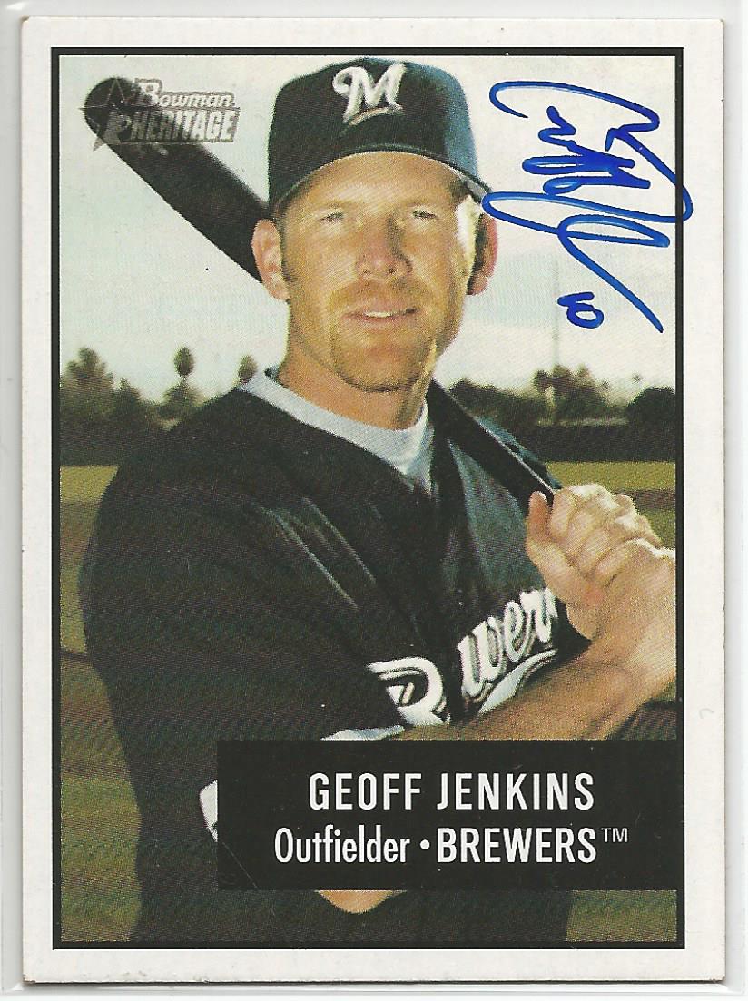 GEOFF JENKINS Autographed Signed 2003 Bowman Heritage card #38 ...
