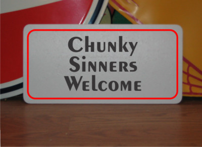 Chunky Sinners Welcome Metal Sign | eBay