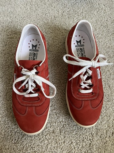 Mephisto Runoff Air Jet System Red Leather Shoes $180 Women US Size 8.5 ...