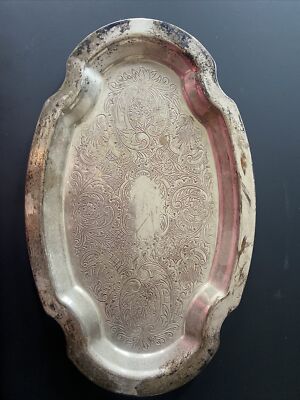 Monarch Plate Brand Vintage Silver Oval Serving Dish Antique EP Copper ...
