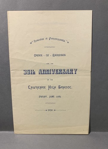 Lawrence High School Fairfield Me Maine 1890 39th Anniversary ...