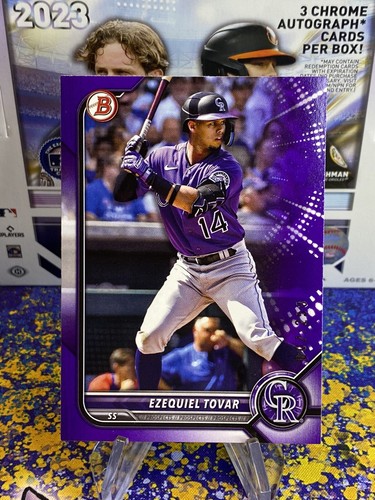 Ezequiel Tovar 2022 Bowman Draft BD-83 Purple Paper #'d /250 COL Color ...