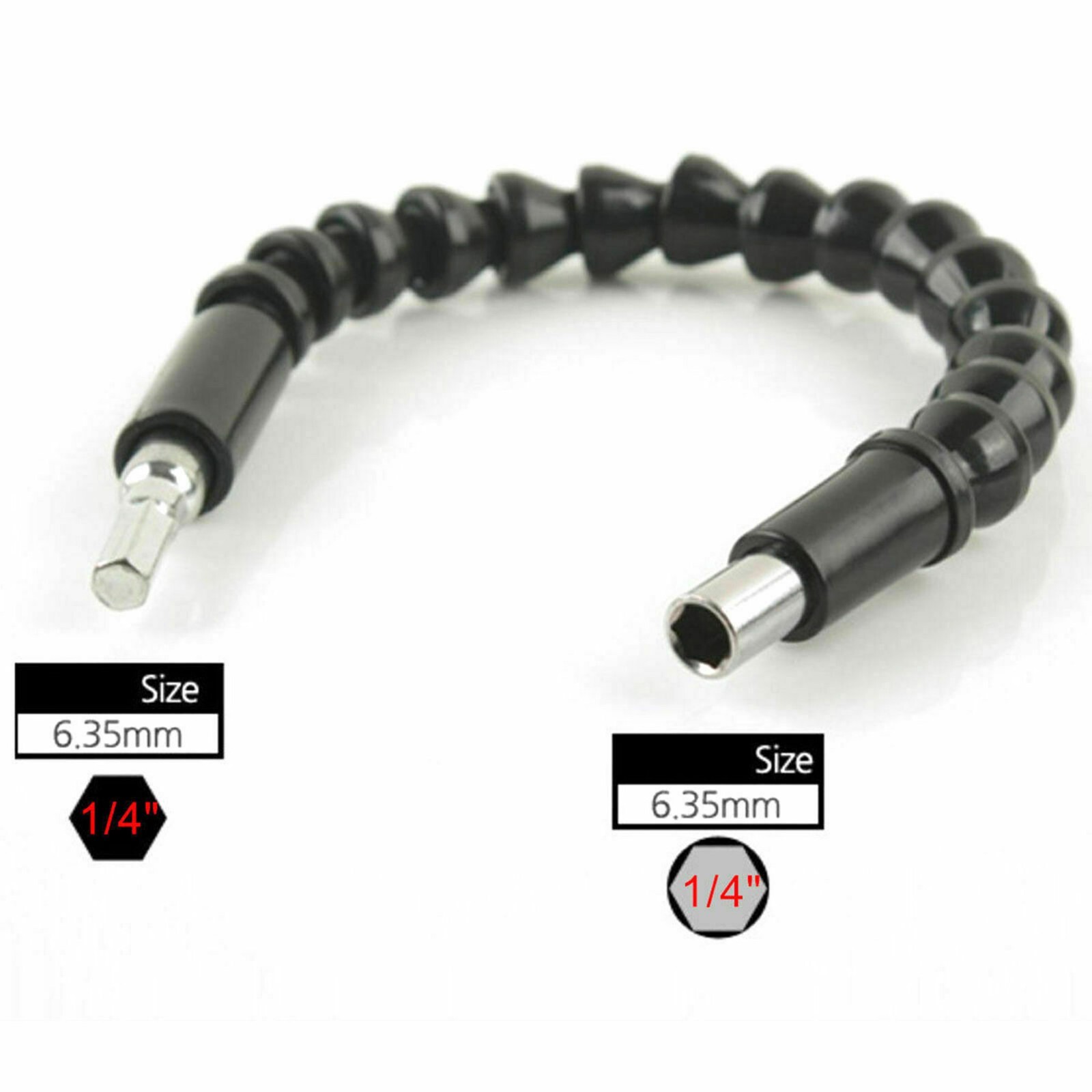 Right Angle Drill Adapter Flexible EXTENSION Bits 1/4" Hex Shank Hard ...