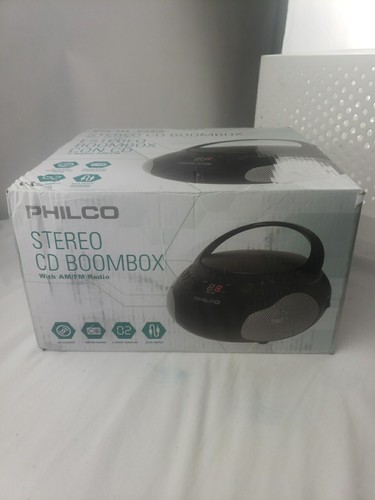 Philco Portable CD Player Boombox with Speakers and AM FM Radio | Black ...