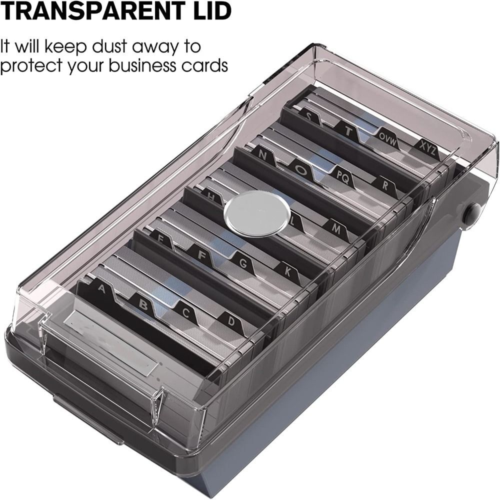 Plastic Business Card Holder Black Message Folders Case Organizer ...