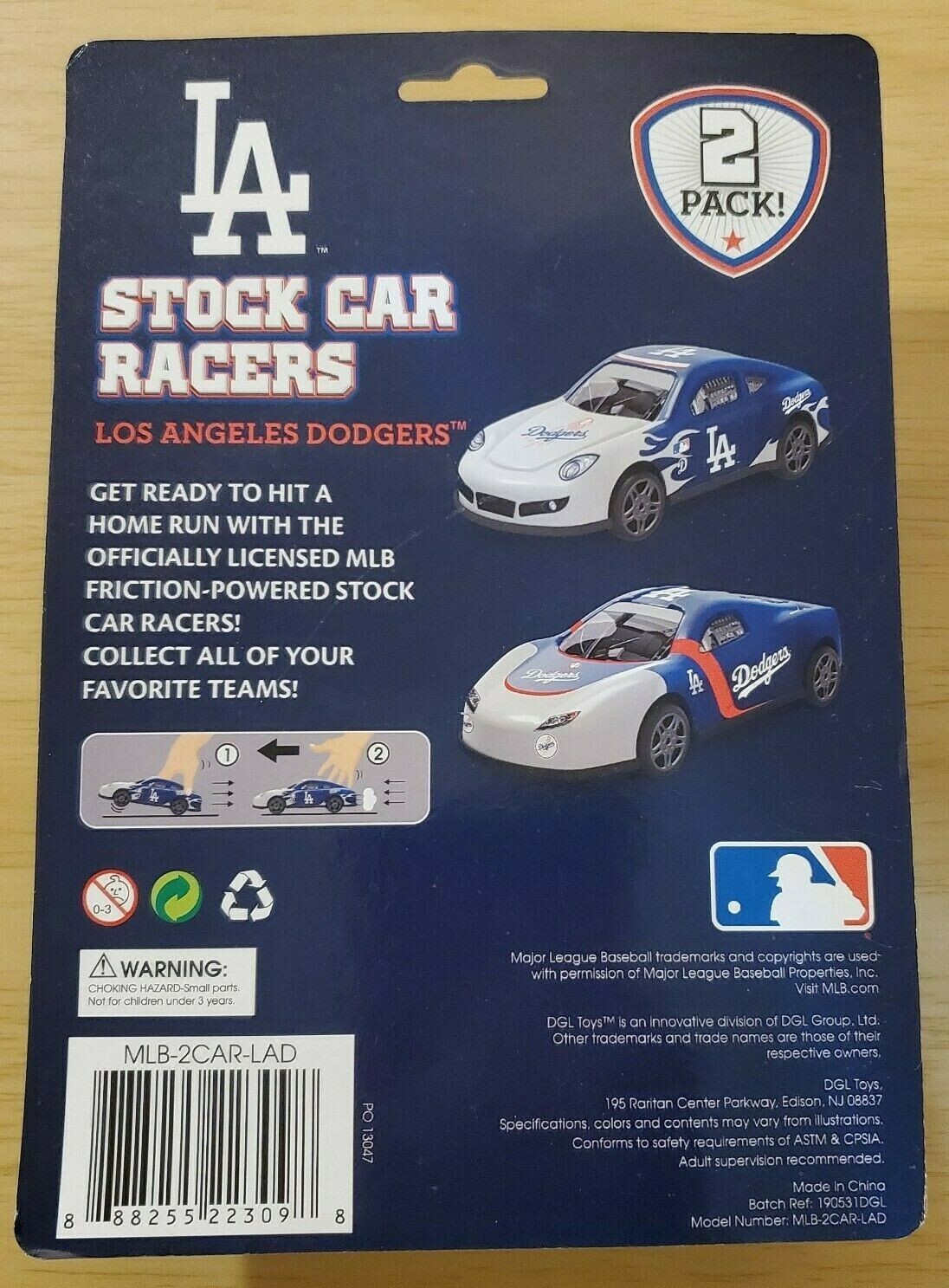 Los Angels Dodgers 2 Pack Stock Car Racers Friction-powered DGL Toys ...