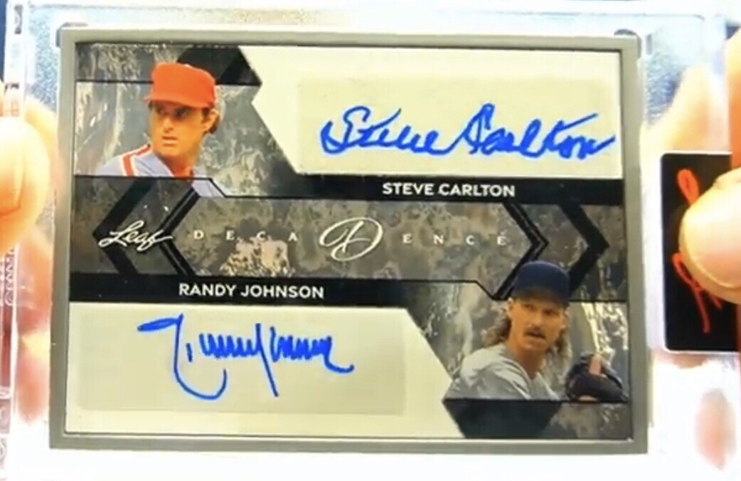 STEVE CARLTON RANDY JOHNSON 2024 Leaf Decadence Auto 1/2 Dual Auto #DA ...