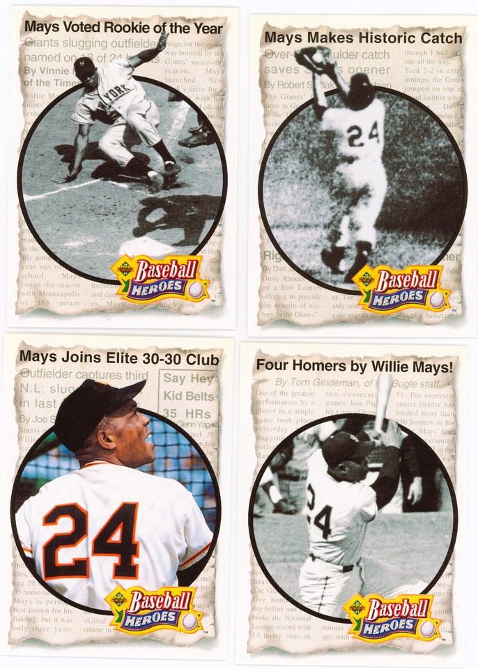 1993 Upper Deck "The Say Hey Kid" Willie Mays Baseball Heroes (9 card ...