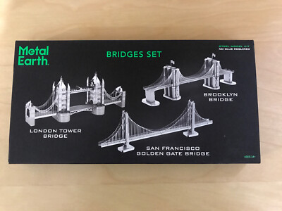 Metal Earth Bridges Set Brooklyn Bridge London Tower Bridge SF Golden ...