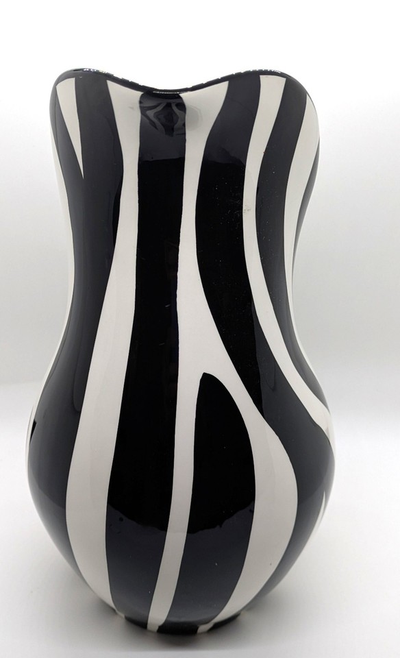 Clay Art South San Francisco handpainted zebra leopard pitcher | eBay