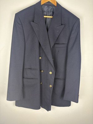 Crombie 1805 Coat / Jacket Navy Pure New Wool Overcoat Made In Great ...