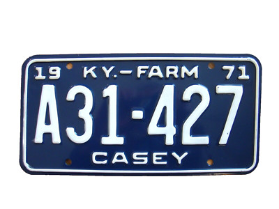 NOS 1971 Kentucky FARM License Plate in Unissued Excellent condition ...