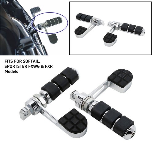 Anti Vibration Chrome Stirrup Heel Foot Rest Pegs For Harley Sportster ...