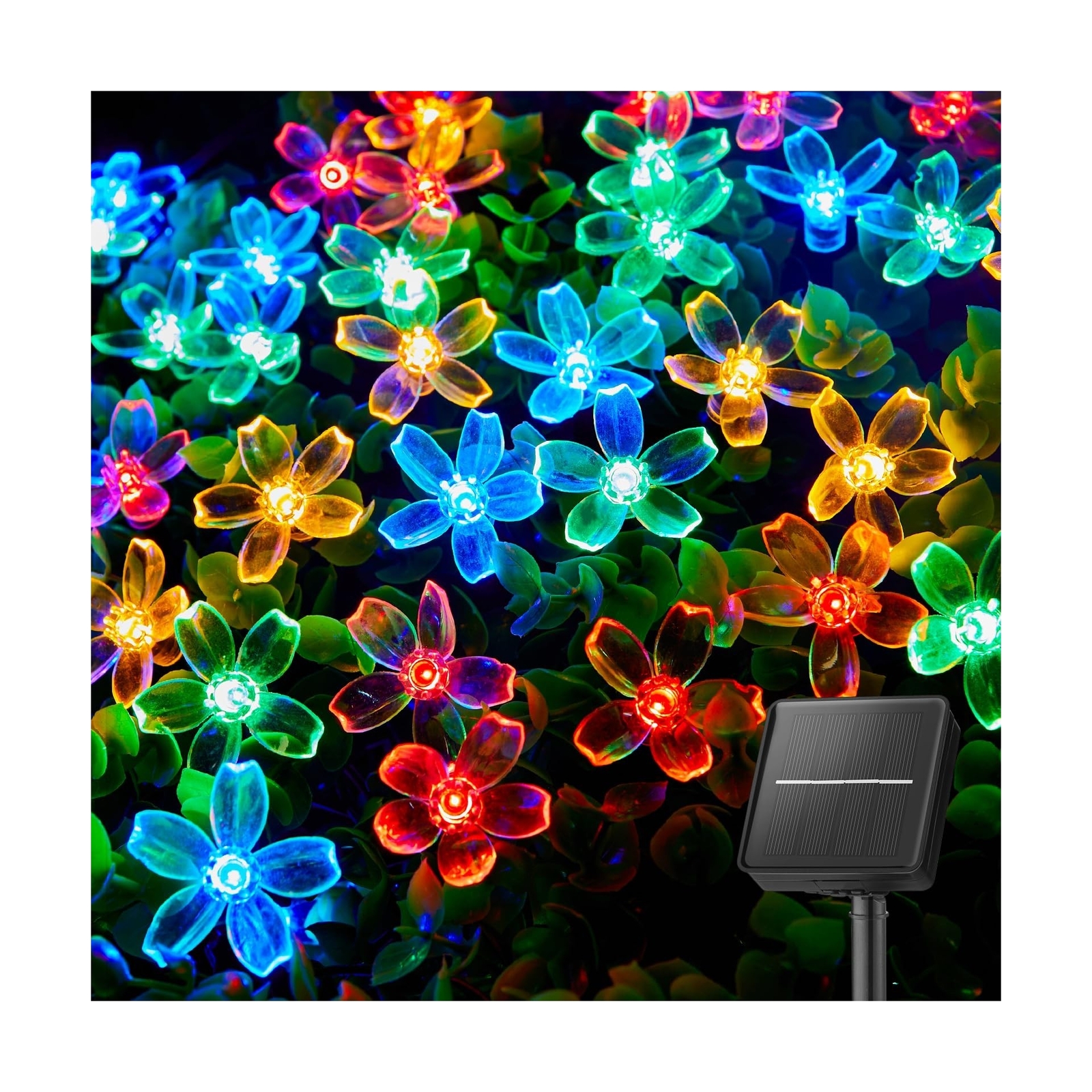 Brightown 60 LED Flower Solar String Lights Outdoor Waterproof Fairy ...