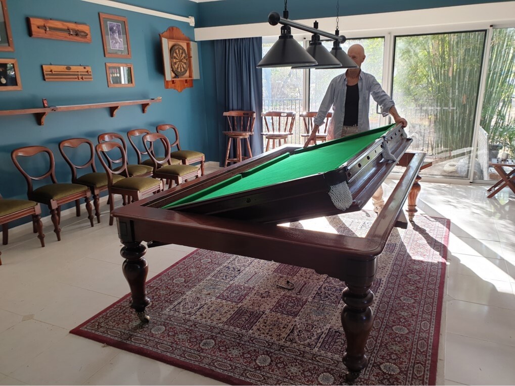 1923 revolving billiard table / dining table with matching chairs | eBay