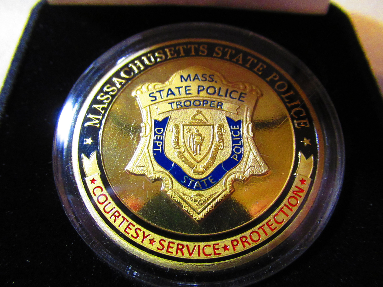 MASSACHUSETTS STATE POLICE Challenge Coin w/ Presentation Box | eBay
