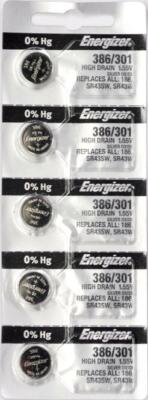Energizer 386/301 Watch Batteries SR43SW, USA MADE, 0% HG (Pack of 5 ...