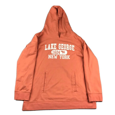 Lake George New York Hoodie Adult Small Orange Lightweight Hooded ...