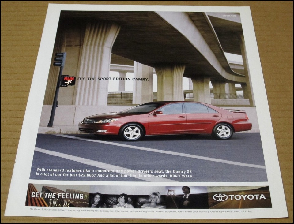 2004 Toyota Camry SE Print Ad Car Automobile Advertisement Vintage 8" x ...