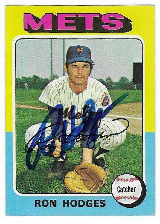 RON HODGES 1975 TOPPS AUTOGRAPHED SIGNED # 134 NEW YORK METS | eBay