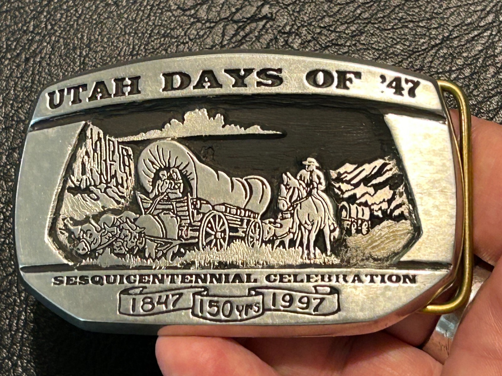 1997 UTAH DAYS OF '47, 150 YEARS BELT BUCKLE artist G… - Gem