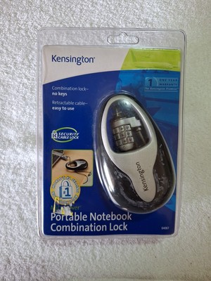 Kensington Portable Notebook or Laptop Combination Lock Retractable ...