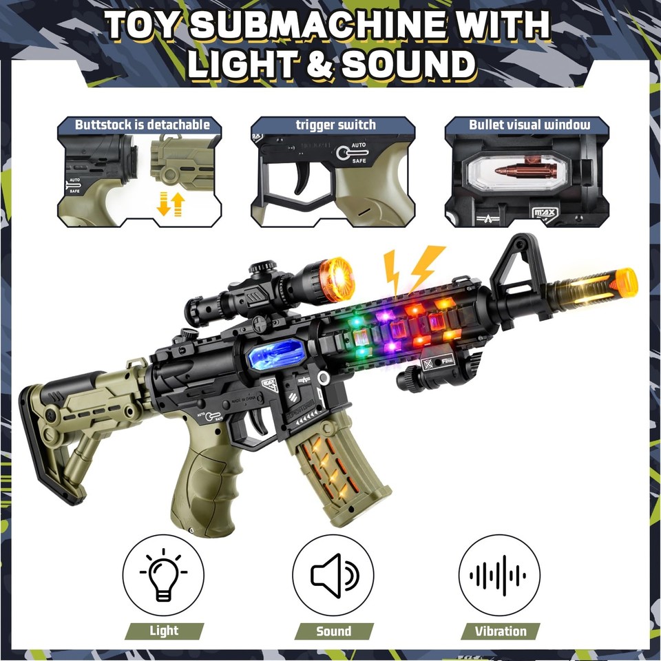 Kids Army Costume for Boys, Military Soldier Costume with Army Toys ...