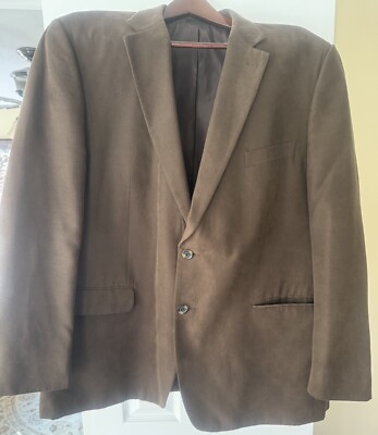 Andrew Fezza Brown Double Vented Blazer Sport Jacket 50R Satin Feel 2 ...
